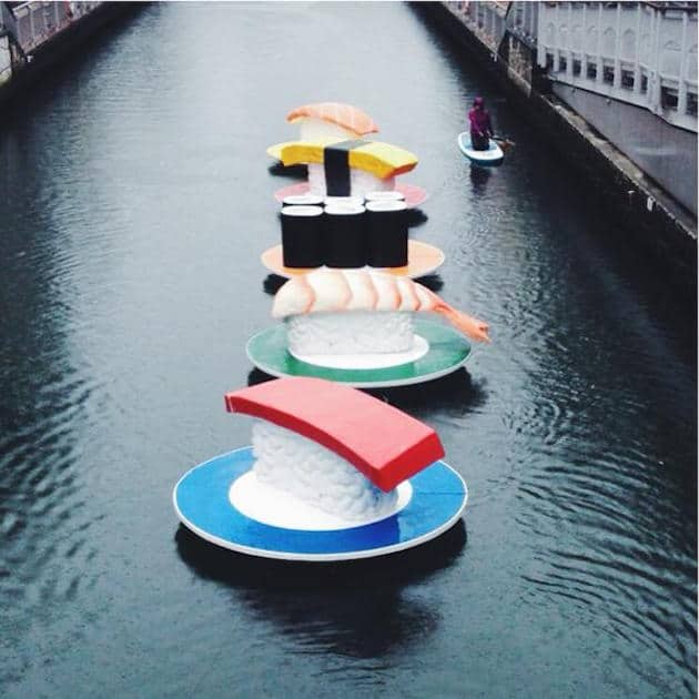 MASSIVE PLATES OF SUSHI FLOATING IN THE RIVER – Feel Desain | your ...